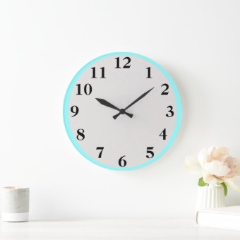 Big Black Numbers Large Clock | Zazzle