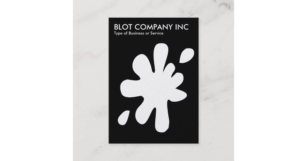 Big Blot - White on Black (Platinum Card) Business Card | Zazzle