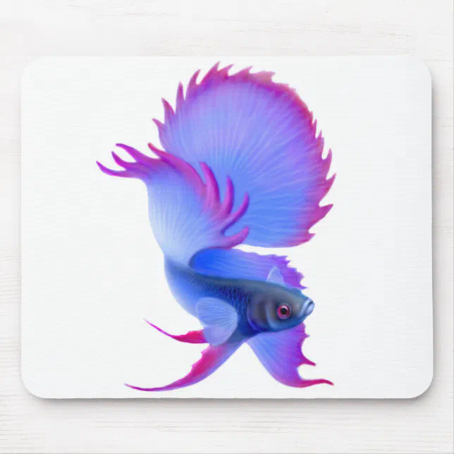 Big Blue Betta Fish Mousepad | Zazzle