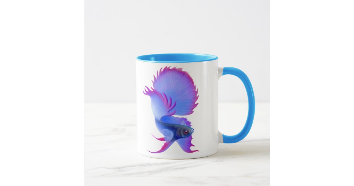 Big Blue Betta Fish Mug | Zazzle