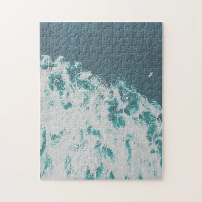 Big Blue Ocean Aerial Beach View Photography Jigsaw Puzzle | Zazzle