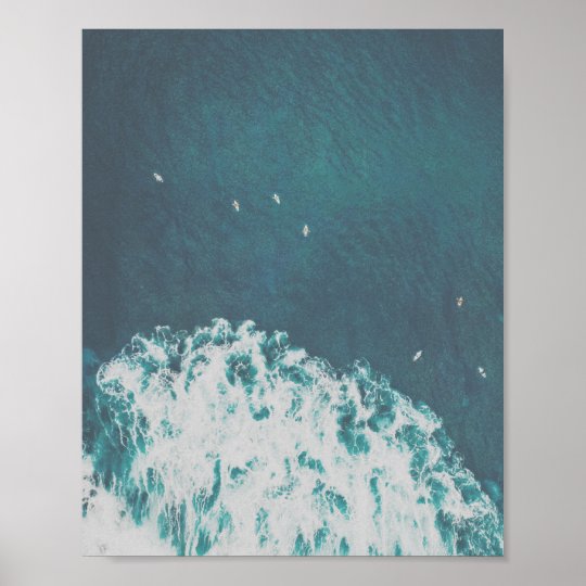 Big Blue Ocean Aerial Beach View Photography Poster | Zazzle.com
