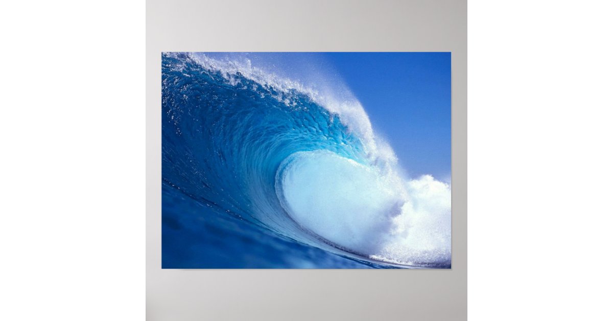 Big blue wave print | Zazzle