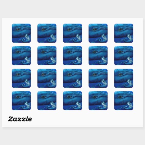 "Big Blue Whale" Sticker | Zazzle