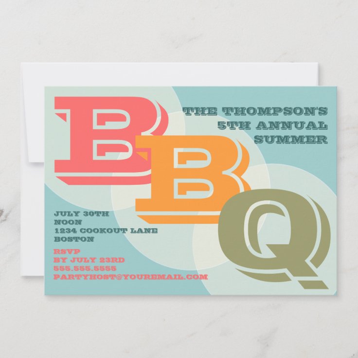 Big Bold BBQ Invitation | Zazzle