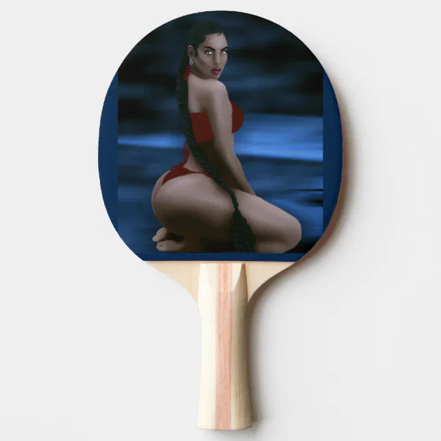 BIG BOOTY BRUNETTE BEACH GIRL PING PONG PADDLE | Zazzle