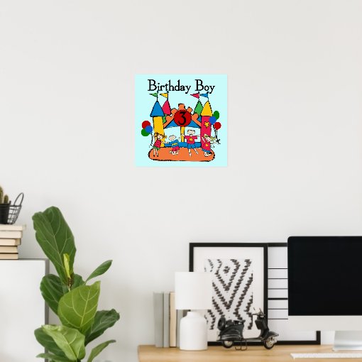Big Bounce Boy 3rd Birthday T shirts and Gifts Poster | Zazzle