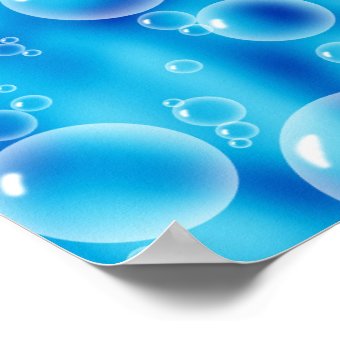 Big Bouncing Blue Bubbles Poster | Zazzle