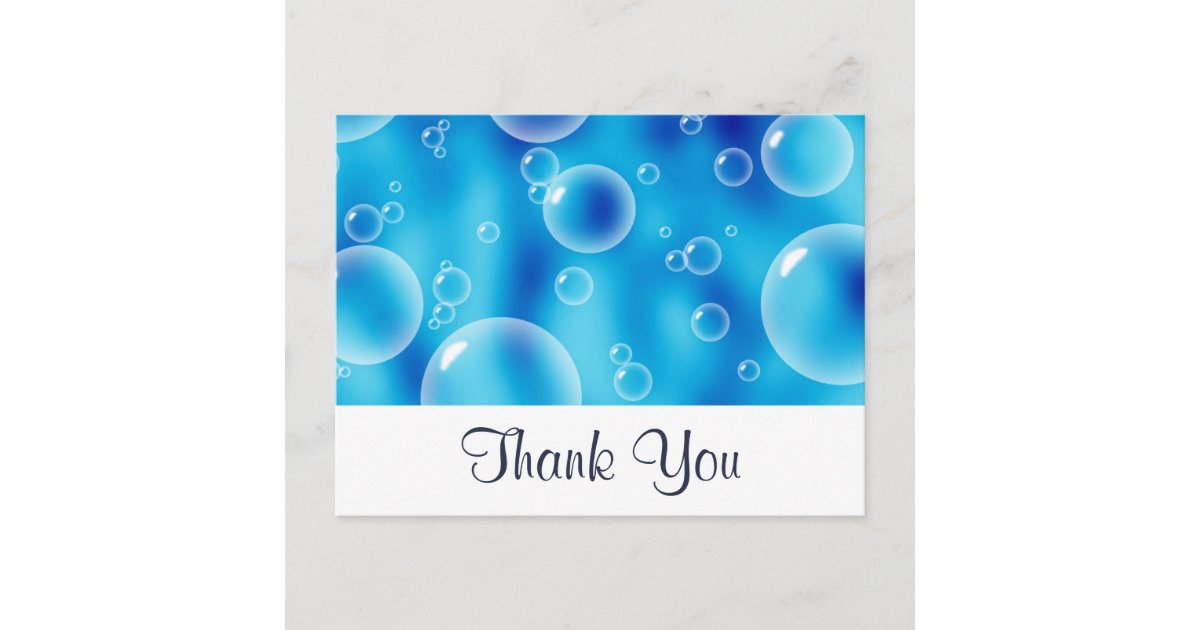 Big Bouncing Blue Bubbles Thank You Postcard | Zazzle