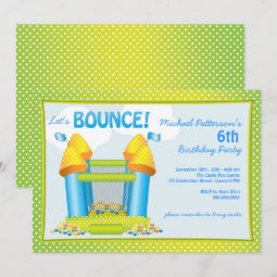 Big Bouncy Bounce House Birthday Party Invitation | Zazzle