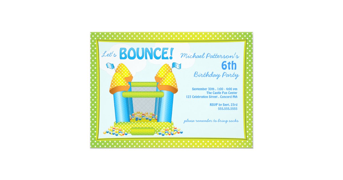 Big Bouncy Bounce House Birthday Party Invitation | Zazzle.com