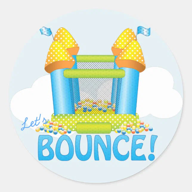 Big Bouncy Bounce House Birthday Seal Sticker | Zazzle