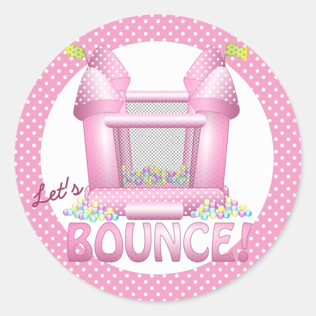 Big Bouncy Bounce House Birthday Seal Sticker | Zazzle