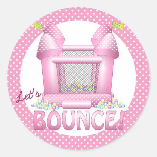 Big Bouncy Bounce House Birthday Seal Sticker | Zazzle