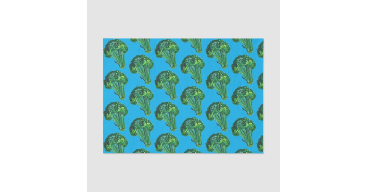 Big Broccoli Watercolor Blue Gift Tissue Paper | Zazzle