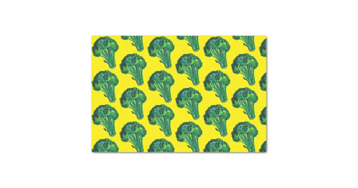 Big Broccoli Watercolor Yellow Gift Tissue Paper | Zazzle