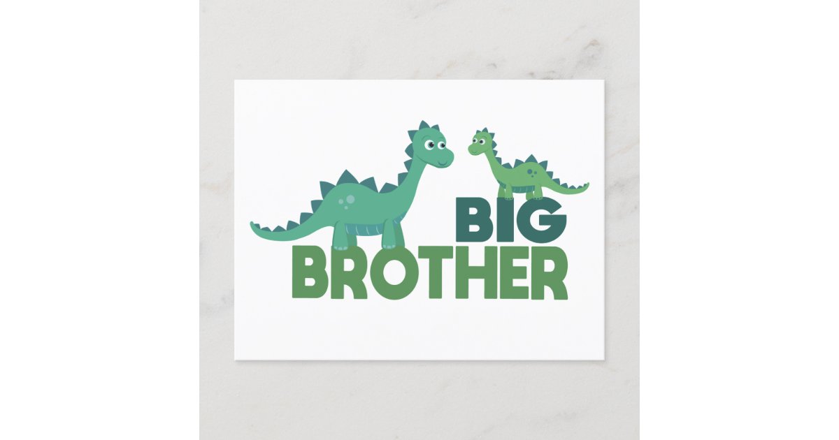 Big brother dinosaur animal, dino sibling postcard | Zazzle