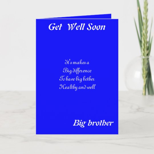 Big brother get well greeting cards | Zazzle.com