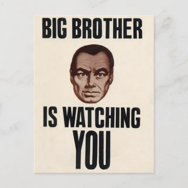 Big Brother is watching you! Postcard | Zazzle