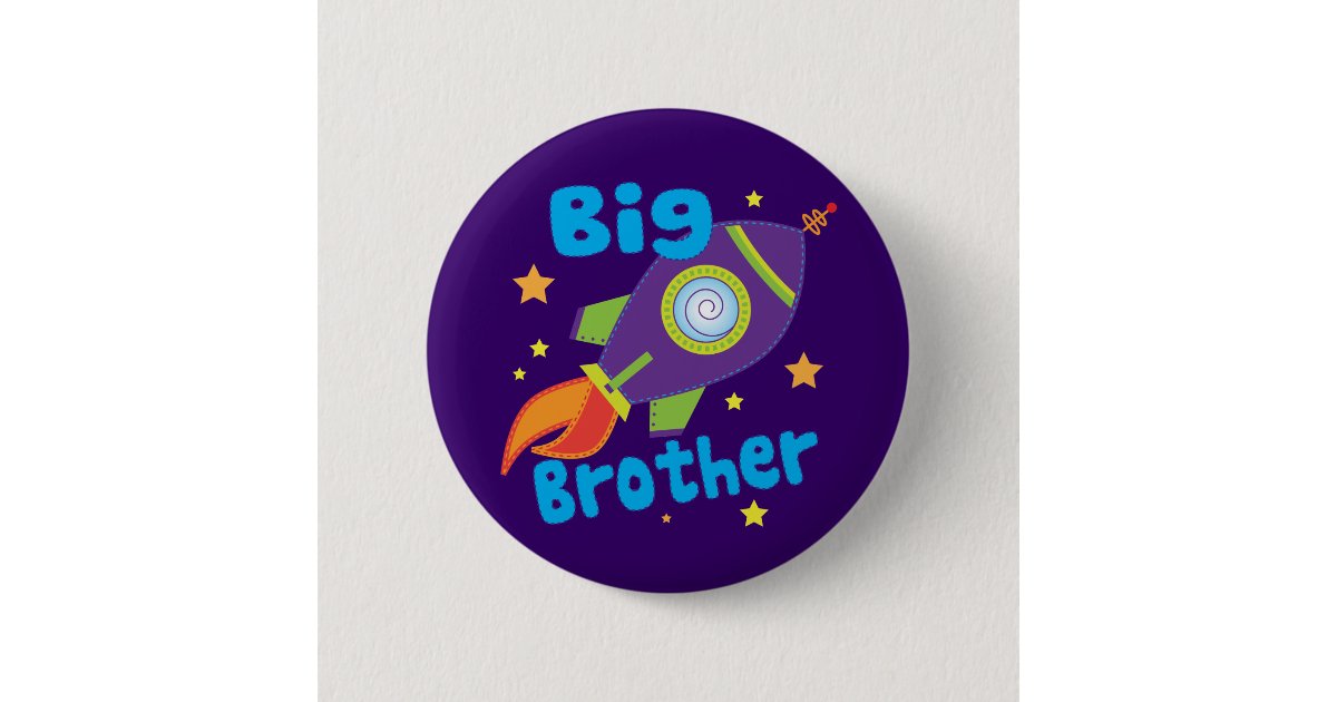 Big Brother Rocket Ship Sibling Sets Pinback Button | Zazzle