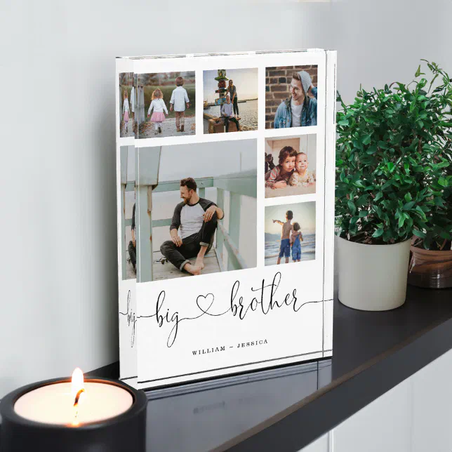 Big Brother Script Big Brother Gift Photo Collage Block | Zazzle