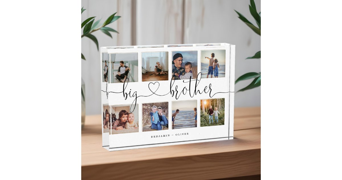 Big Brother Script Brothers Gift Photo Collage | Zazzle