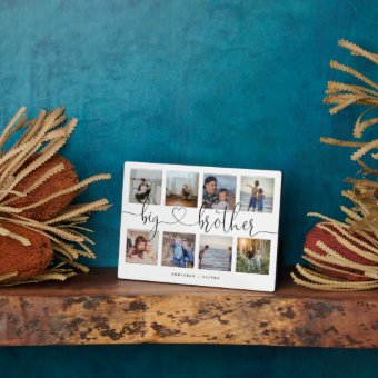 Big Brother Script Brothers Gift Photo Collage Plaque | Zazzle