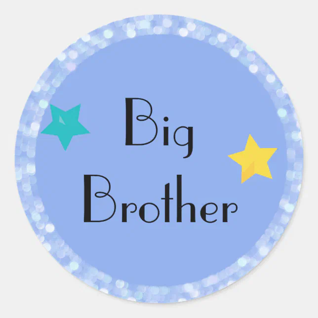 Big Brother with Stars Classic Round Sticker | Zazzle