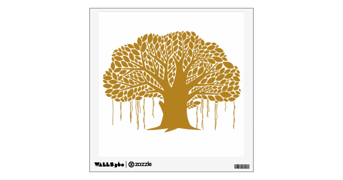 Big Brown Banyan Tree Wall Sticker | Zazzle
