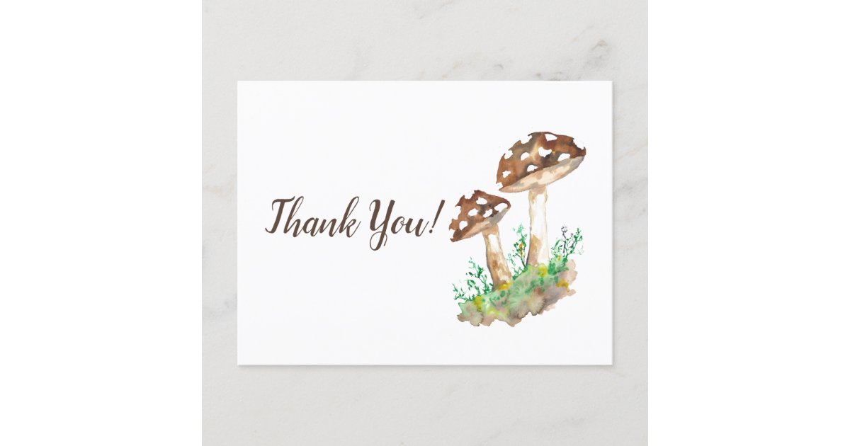 Big Brown Mushrooms Thank you Card | Zazzle