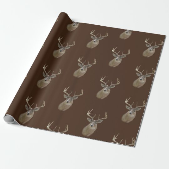 Big Buck deer head Wrapping Paper | Zazzle.com