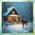 Big Buck's Snowy Christmas Visit Window Cling | Zazzle