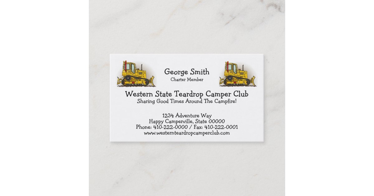 Big Bulldozer Dozer Business Card | Zazzle