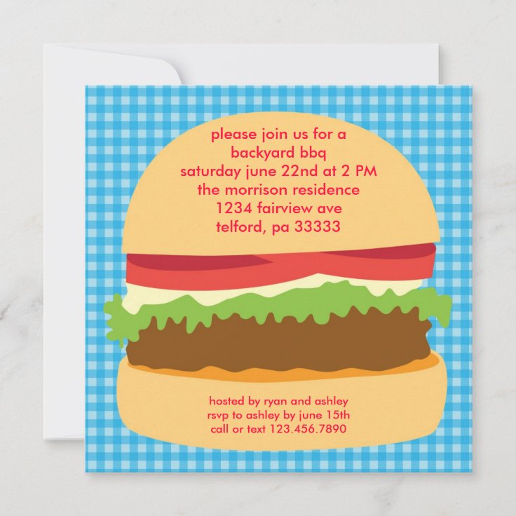Big Burger BBQ Invitation | Zazzle