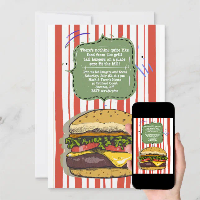 Big Burger Invitation | Zazzle