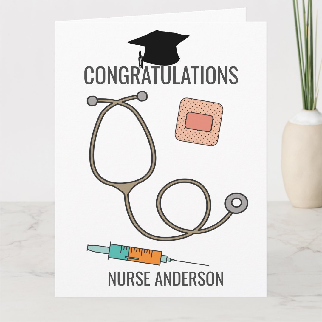 Big Congratulations Nurse Graduation 8.5x11 Card | Zazzle