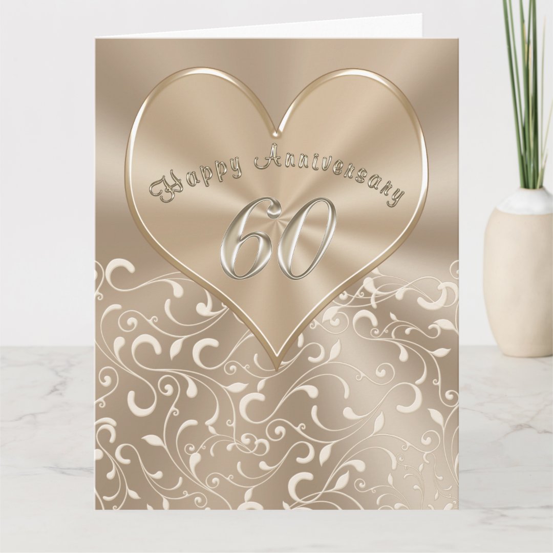 BIG Customizable 60th Anniversary Cards | Zazzle