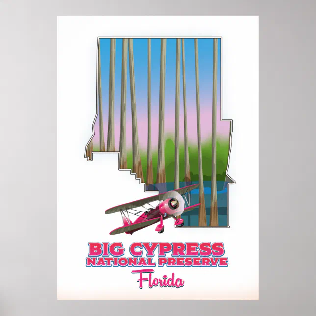 Big cypress national preserve Florida map Poster | Zazzle