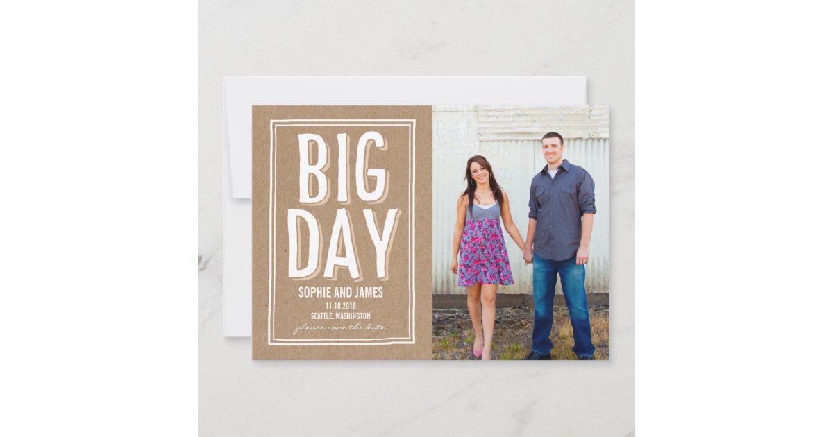 Big Day Save The Date Card | Zazzle