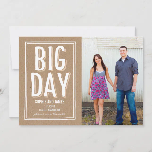 Big Day Save The Date Card | Zazzle