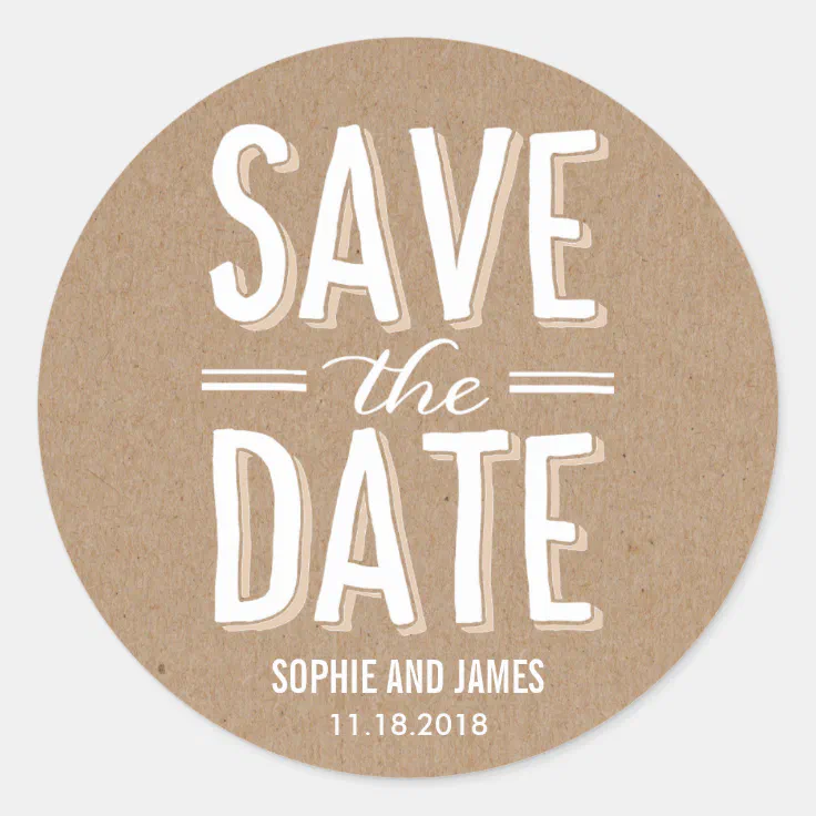 Big Day Save The Date Sticker | Zazzle