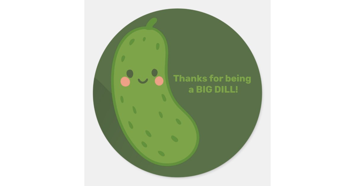 Big Dill Green Pickle Baby Shower Classic Round Sticker | Zazzle