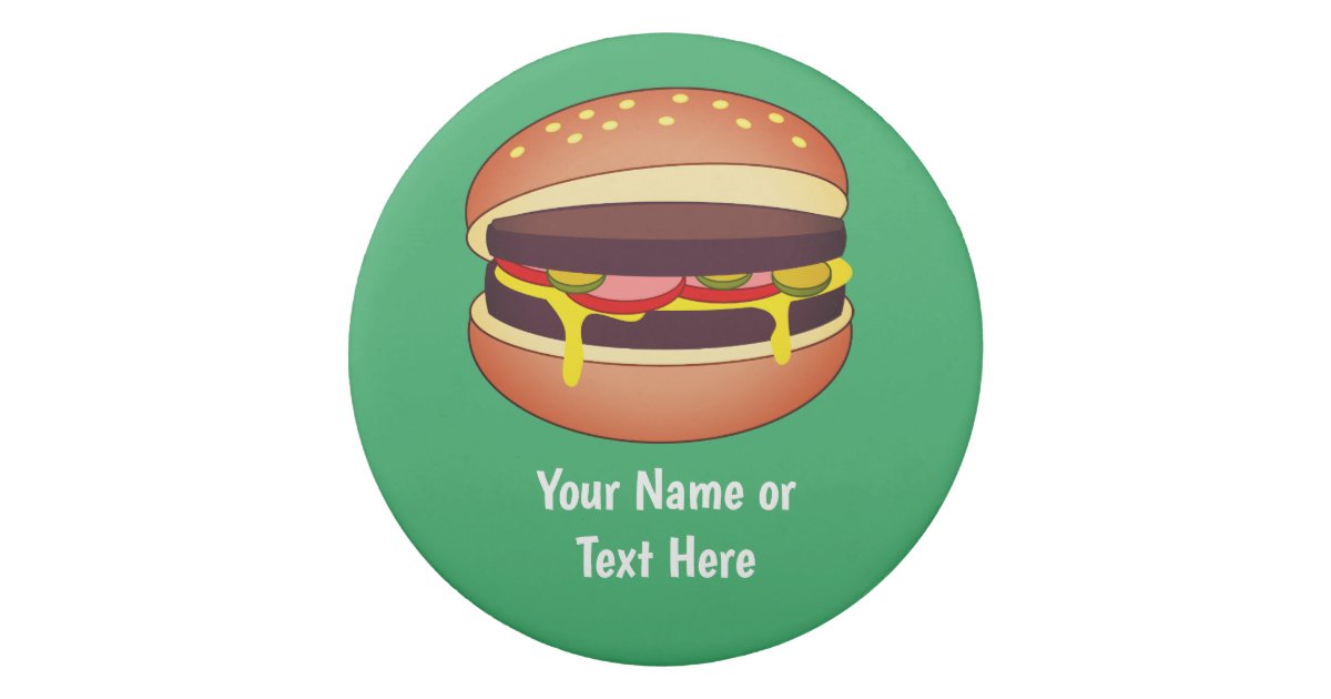 Big Double Burger in bun with dripping cheese Eraser | Zazzle