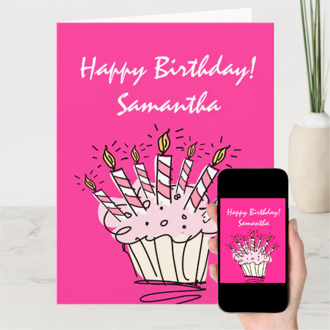 Big extra large Birthday card for women with name | Zazzle