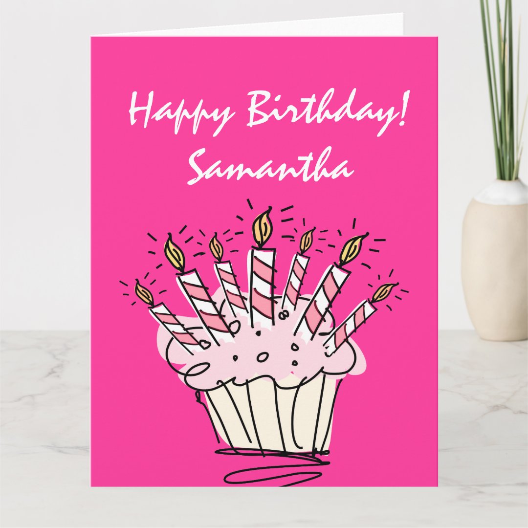 Big extra large Birthday card for women with name | Zazzle