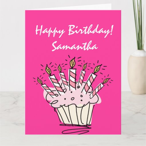 Big extra large Birthday card for women with name | Zazzle