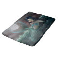 Big Eye Mermaid Cute Fantasy Art Illustration Bathroom Mat | Zazzle