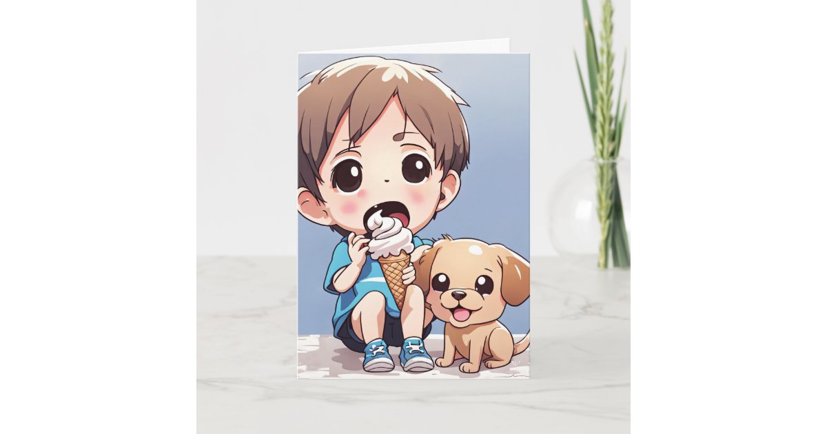 Big Eyes Little Boy Birthday Card | Zazzle