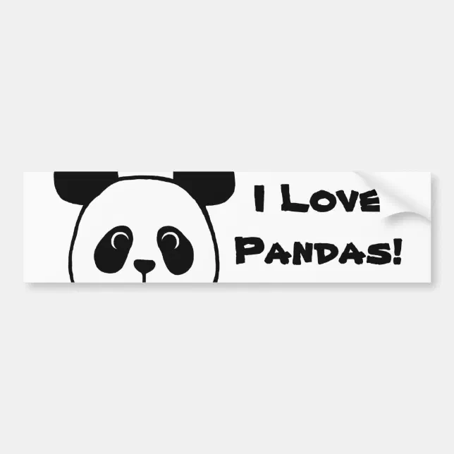 Big Face Panda Cartoon Bumper Sticker | Zazzle