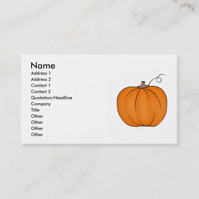 Big Fall pumpkin Business Card | Zazzle